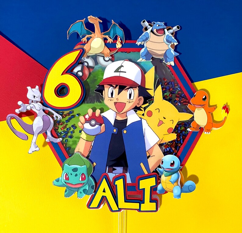 Pokemon Cake Topper Pokemon Inspired 3D Pokemon Cake Topper Light up ...