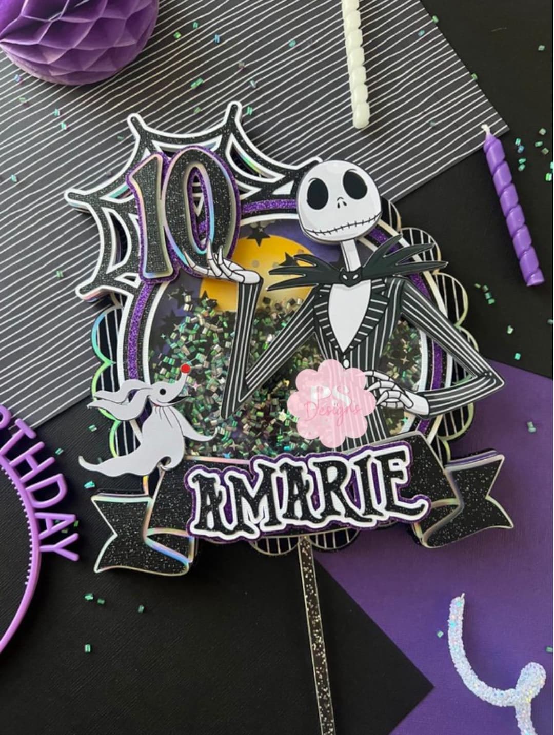 Jack Skellington Cake Topper - Spooky Skeleton Cake Topper - Halloween ...
