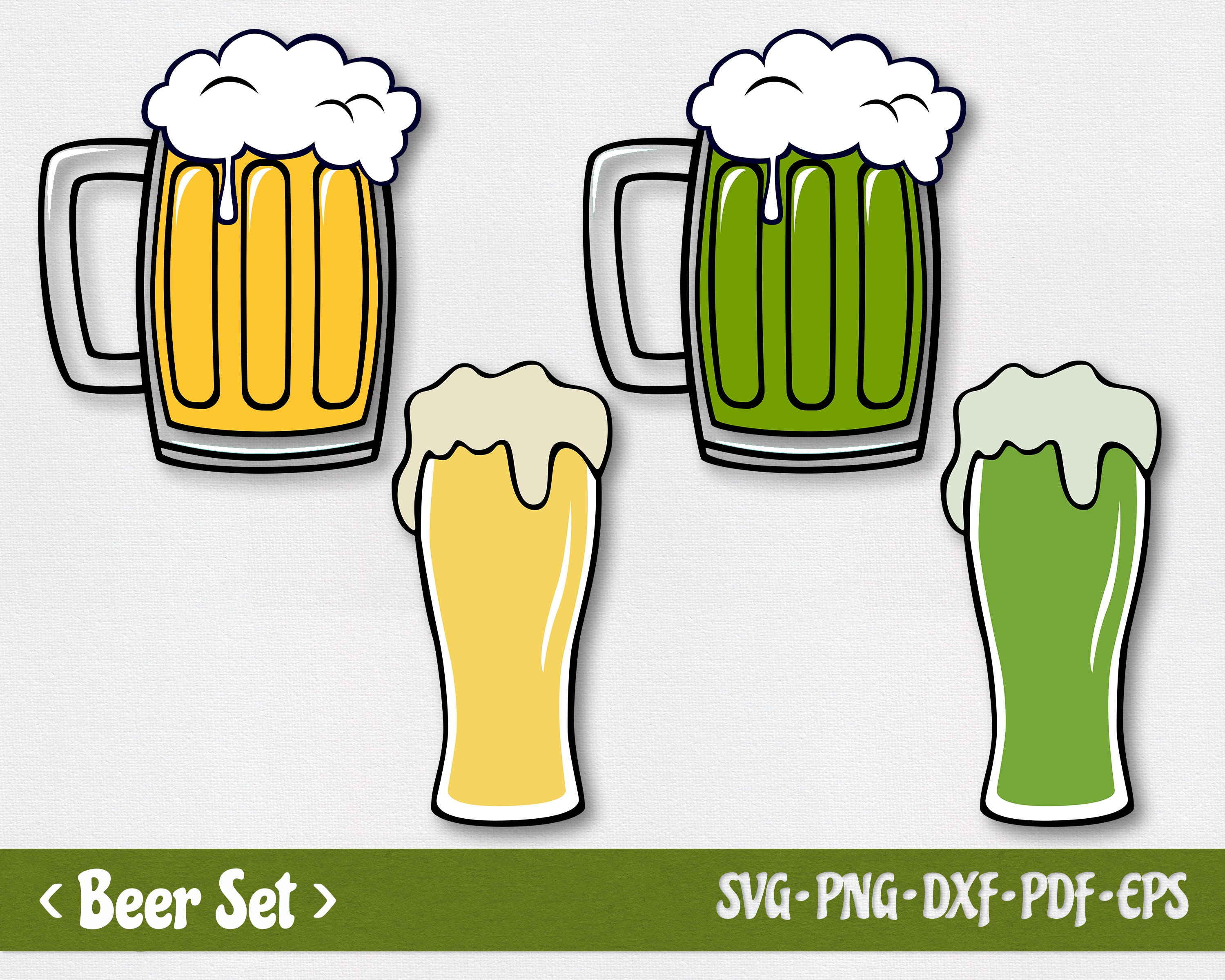 Beer SVG Files - Green Beer, St. Patrick's Day, Glass Mug, Cut Files ...