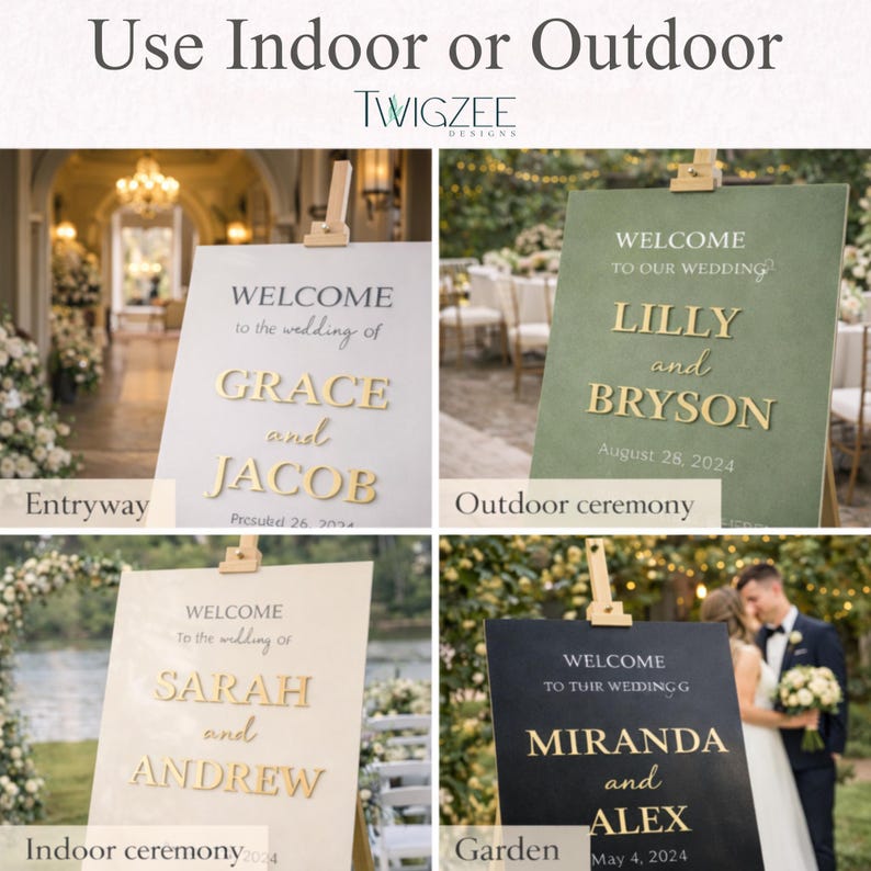 Personalized Wedding Welcome Sign - Acrylic With Raised Gold Letters - Etsy