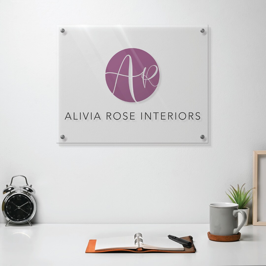 Personalized Business Acrylic Sign I Clear Floating Sign I Business ...