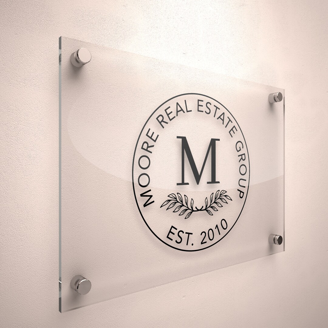 Personalized Business Acrylic Sign I Clear Floating Sign I Business ...