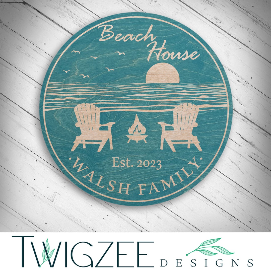 Beach House Sign | Beach Gifts | Family Beach House | Custom Wood Sign ...