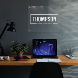 Personalized Business Acrylic Sign I Clear Floating Sign I Business ...