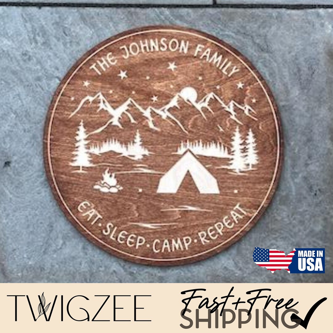Camping Sign | Lake Gifts | Family Camp Site | Custom Wood Sign ...
