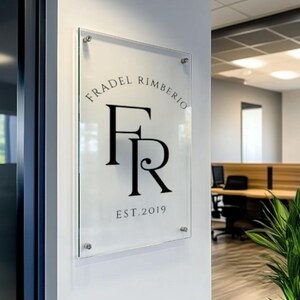 Custom Acrylic Business Logo Sign - Modern Floating Office Wall Sign ...