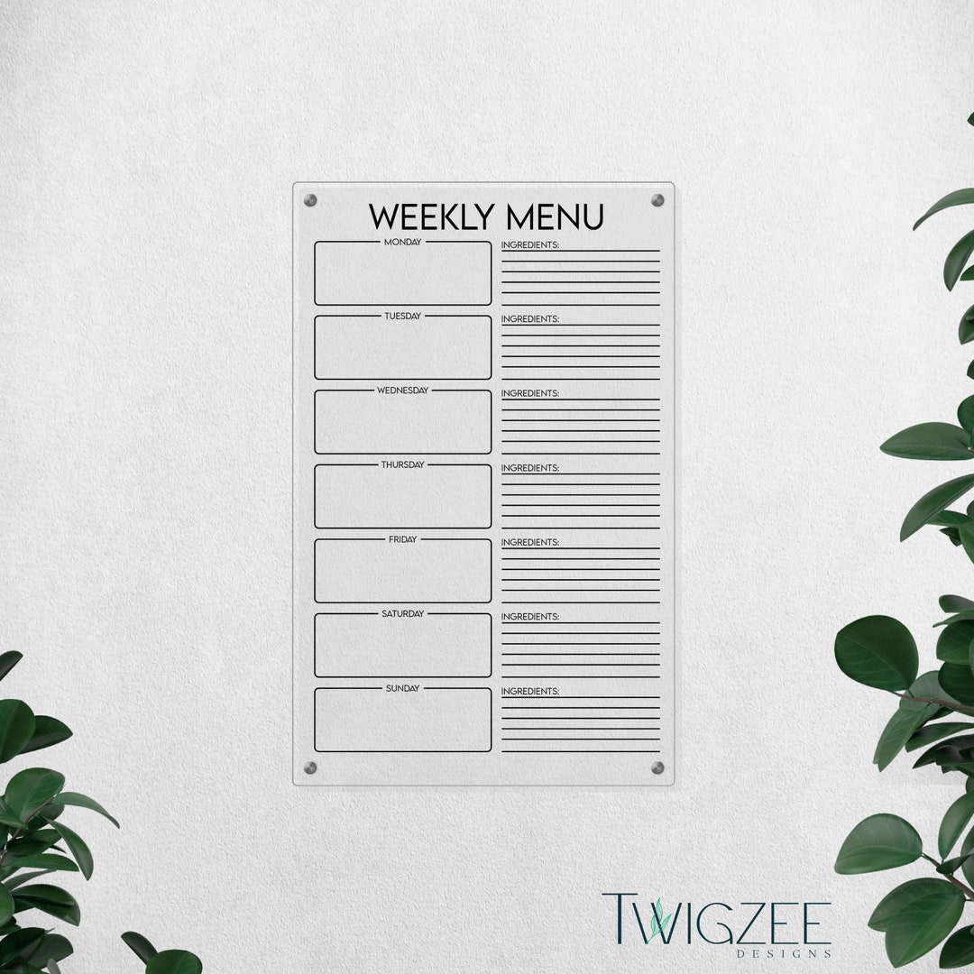 Custom Acrylic Wall To-do List, Clear Dry Erase Meal Planner ...