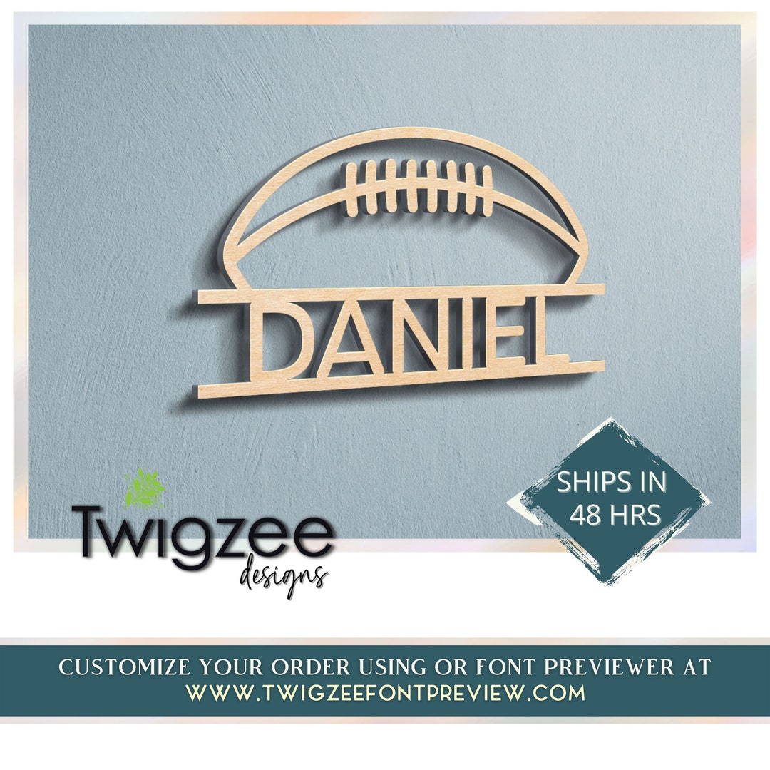 Football Name Sign, Wood Monogram, Nursery Name Sign, , 3D Wood Wall ...