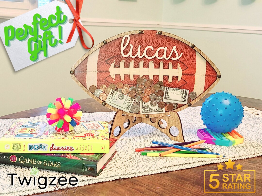 Personalized Piggy Bank, Sports Themed Piggy Bank, Football Gift, Boys ...