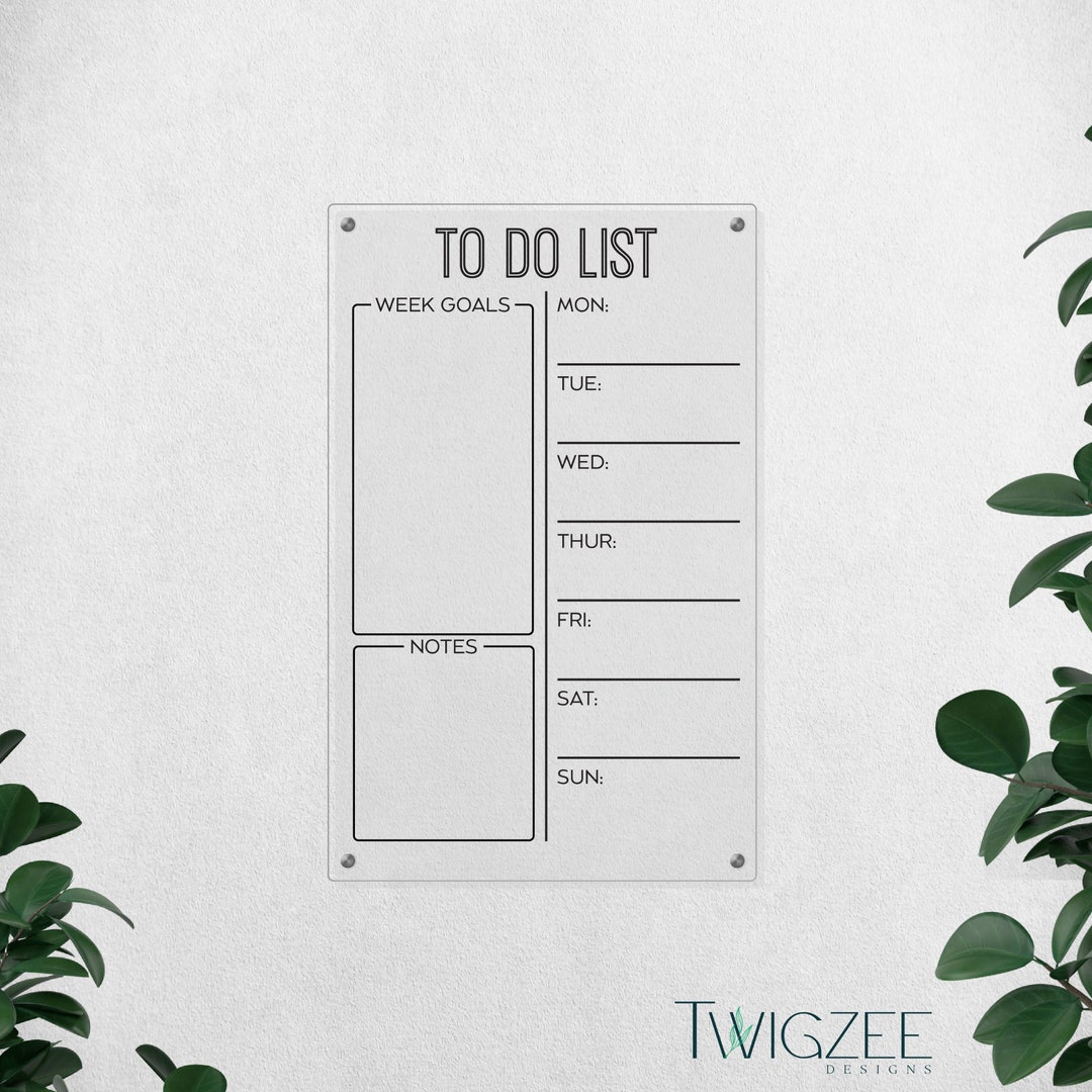 Custom Acrylic Wall To-do List Clear Dry-erase Planner, Personalized ...