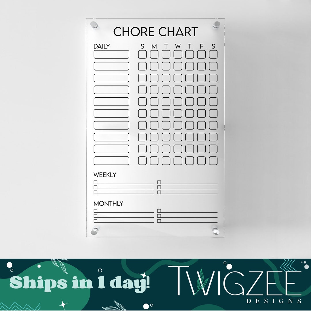 Custom Acrylic Wall To-do List , Clear Dry Erase Chore Chart ...