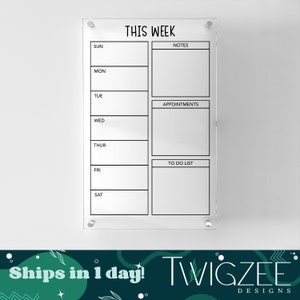 Custom Acrylic Wall To-do List Clear Dry-erase Planner, Personalized ...