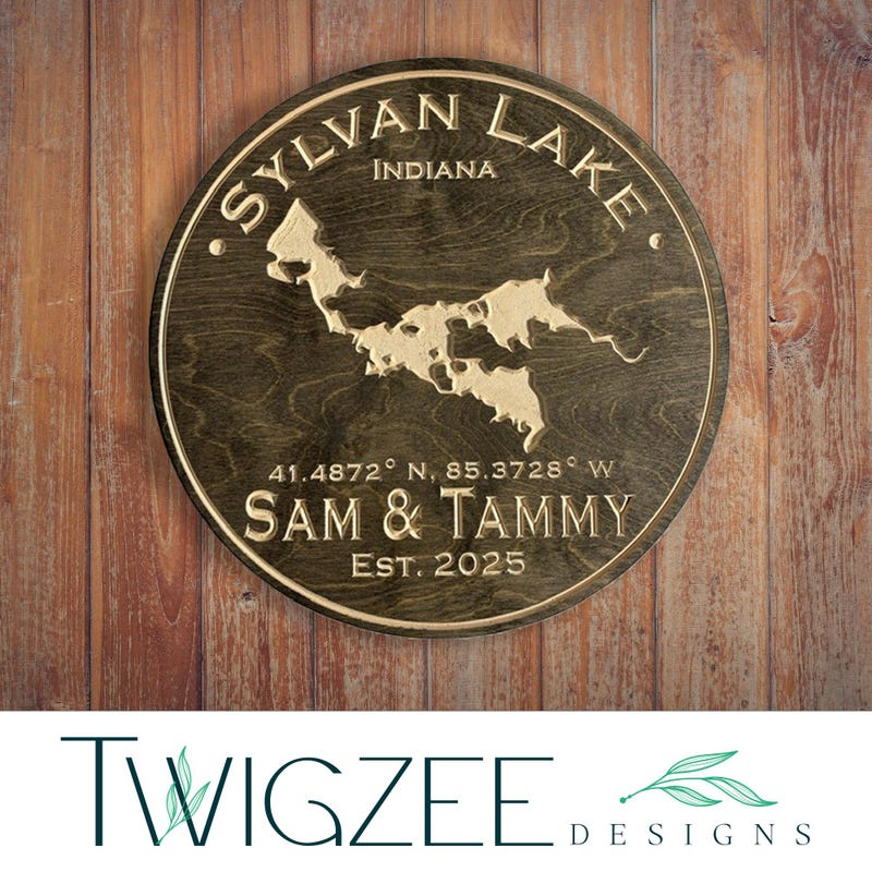 Engraved Lake Sign Round - Etsy