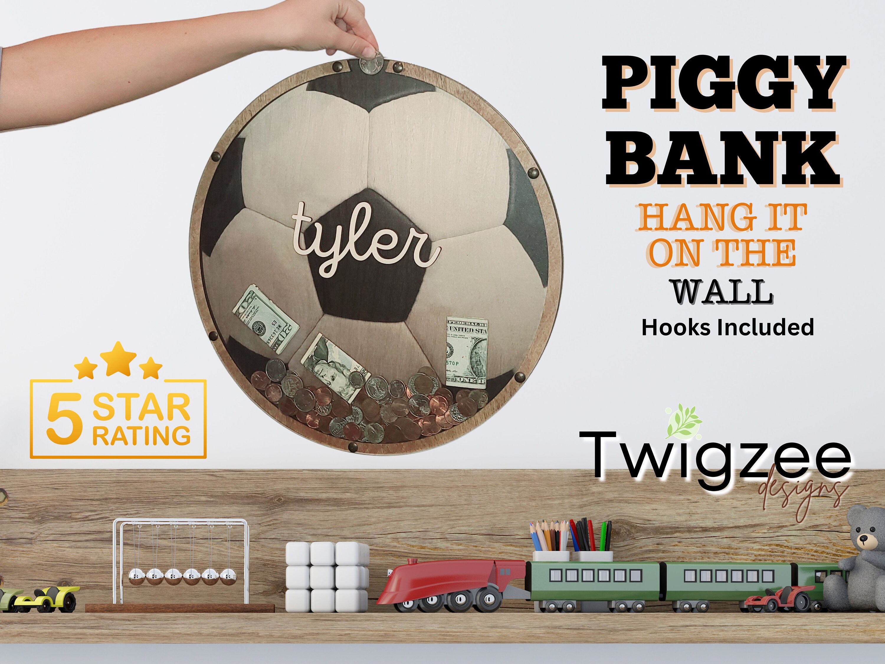 Personalized Piggy Bank Sports Themed Piggy Bank Basketball - Etsy