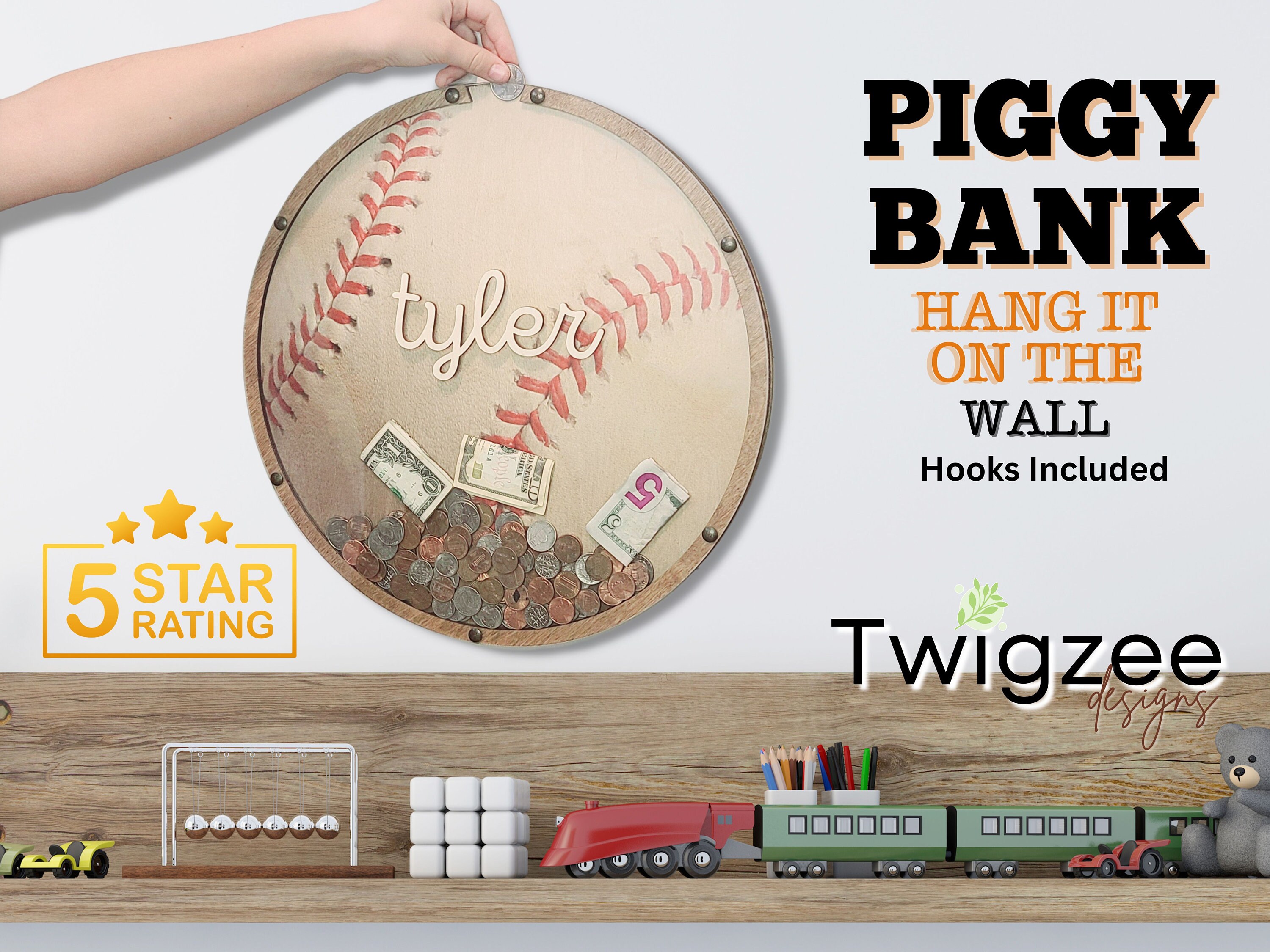 Personalized Piggy Bank, Sports Themed Piggy Bank, Basketball Gift ...