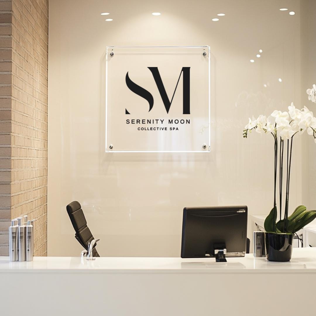 Custom Acrylic Business Logo Sign - Modern Floating Office Wall Sign ...