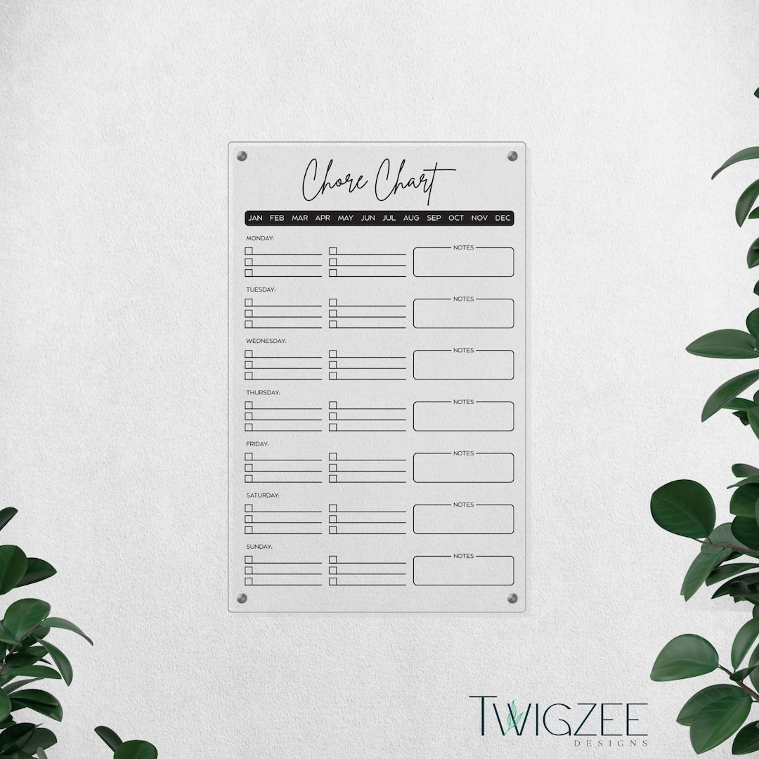 Custom Acrylic Wall To-do List , Clear Dry Erase Chore Chart ...