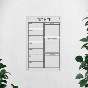 Custom Acrylic Wall To-do List Clear Dry-erase Planner, Personalized ...
