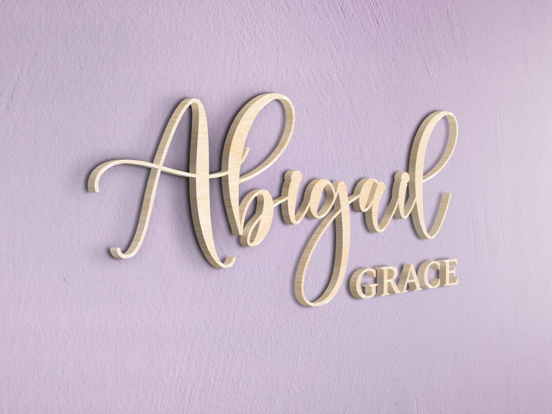 Custom Wood Baby Name Sign Letter Wall Art Kids Room Art Wall Art for ...