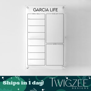 Custom Acrylic Wall To-do List Clear Dry-erase Planner, Personalized ...