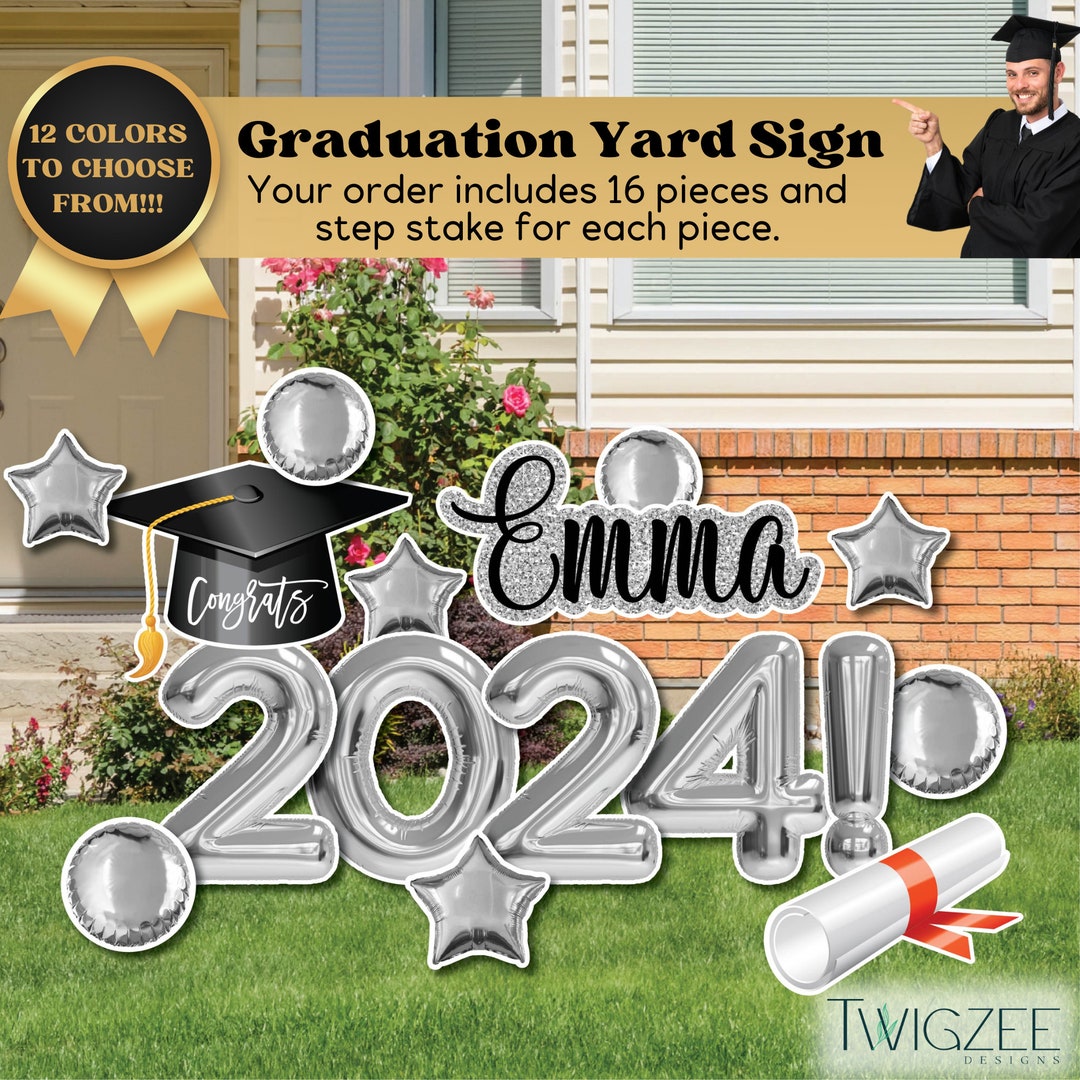 2024 Grad Yard Sign, Class of 2024, High School Graduation, College ...