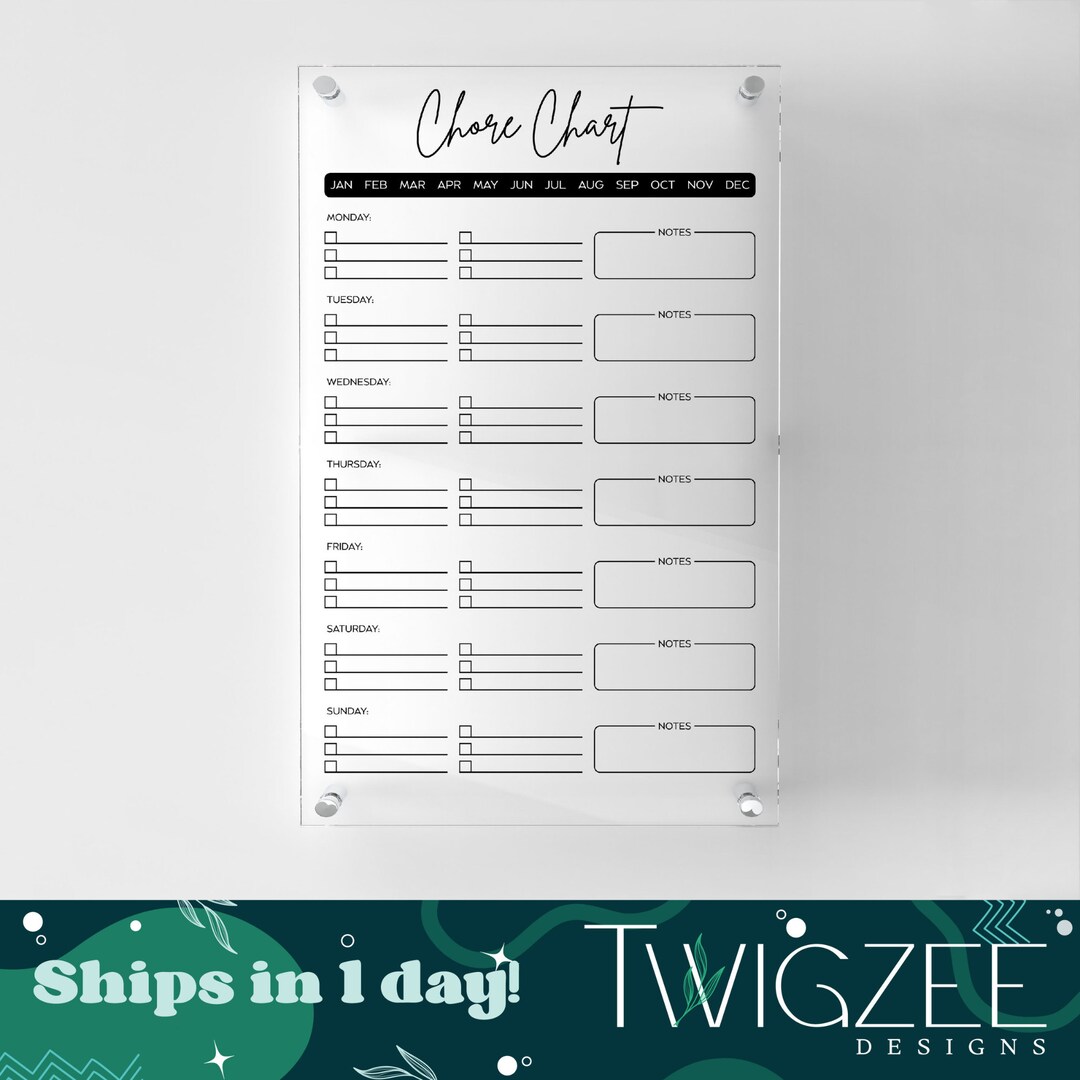 Custom Acrylic Wall To-do List , Clear Dry Erase Chore Chart ...