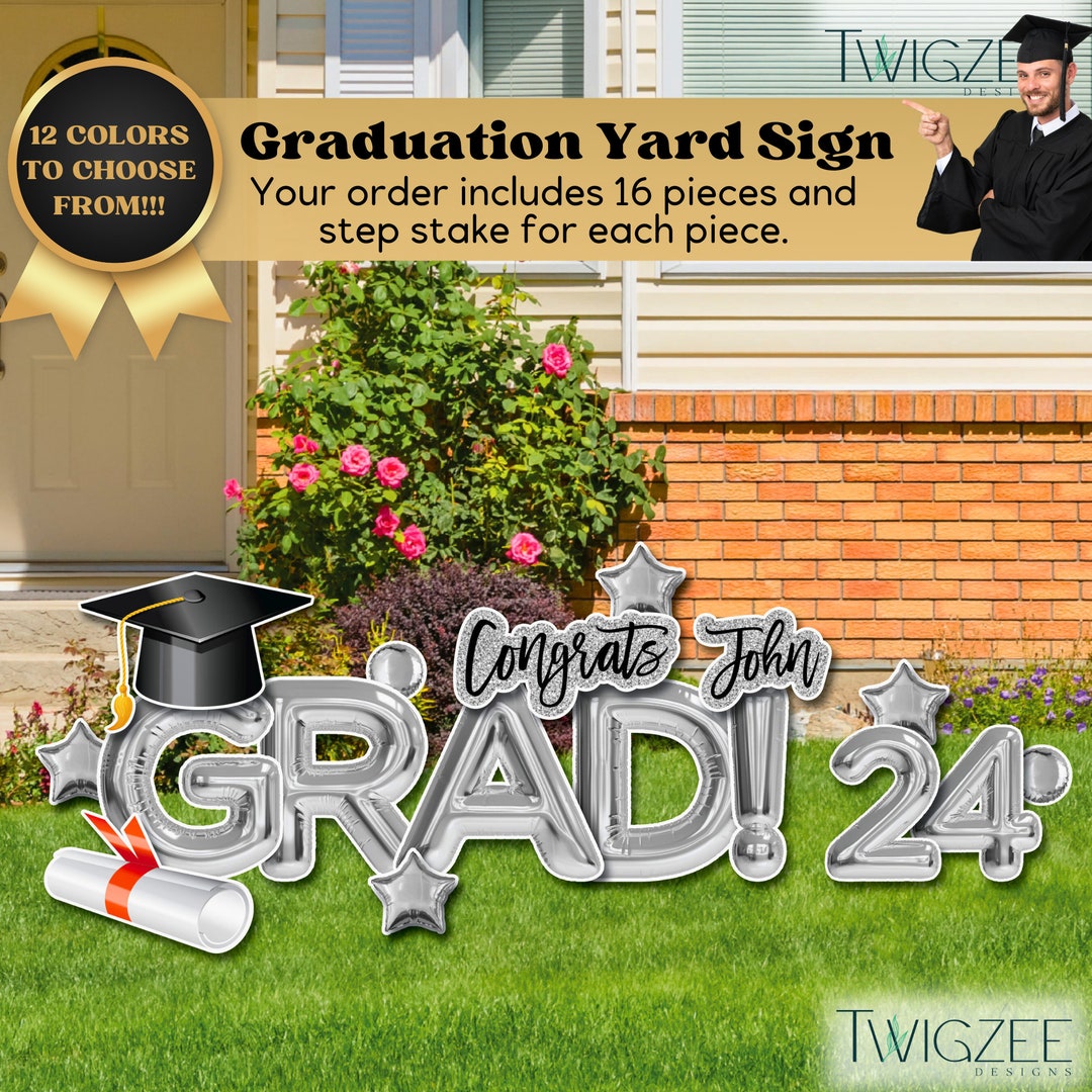 2024 Grad Yard Sign, Class of 2024, High School Graduation, College ...