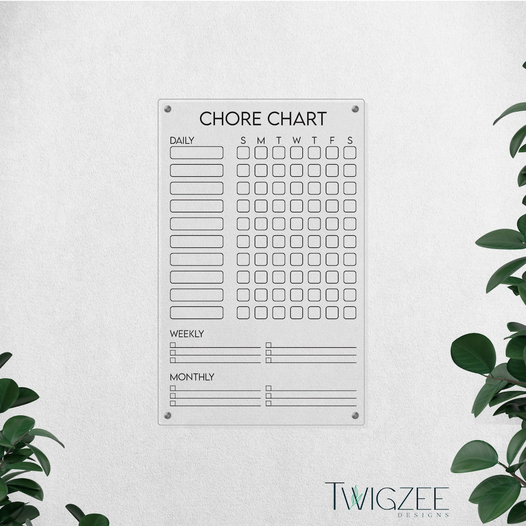 Custom Acrylic Wall To-do List , Clear Dry Erase Chore Chart ...