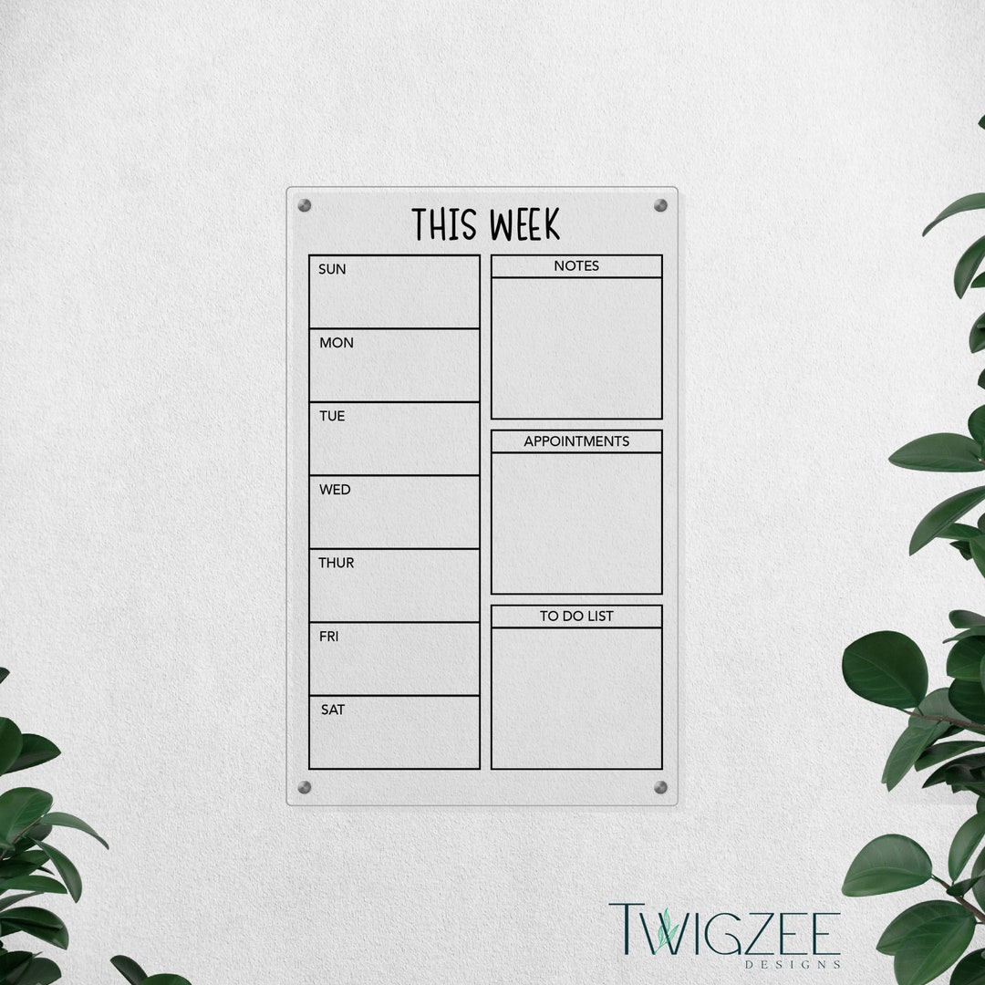 Custom Acrylic Wall To-do List Clear Dry-erase Planner, Personalized ...