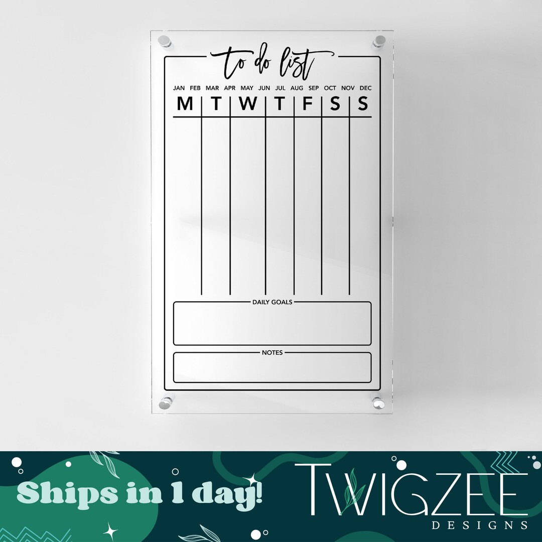 Custom Acrylic Wall To-do List Clear Dry-erase Planner, Personalized ...