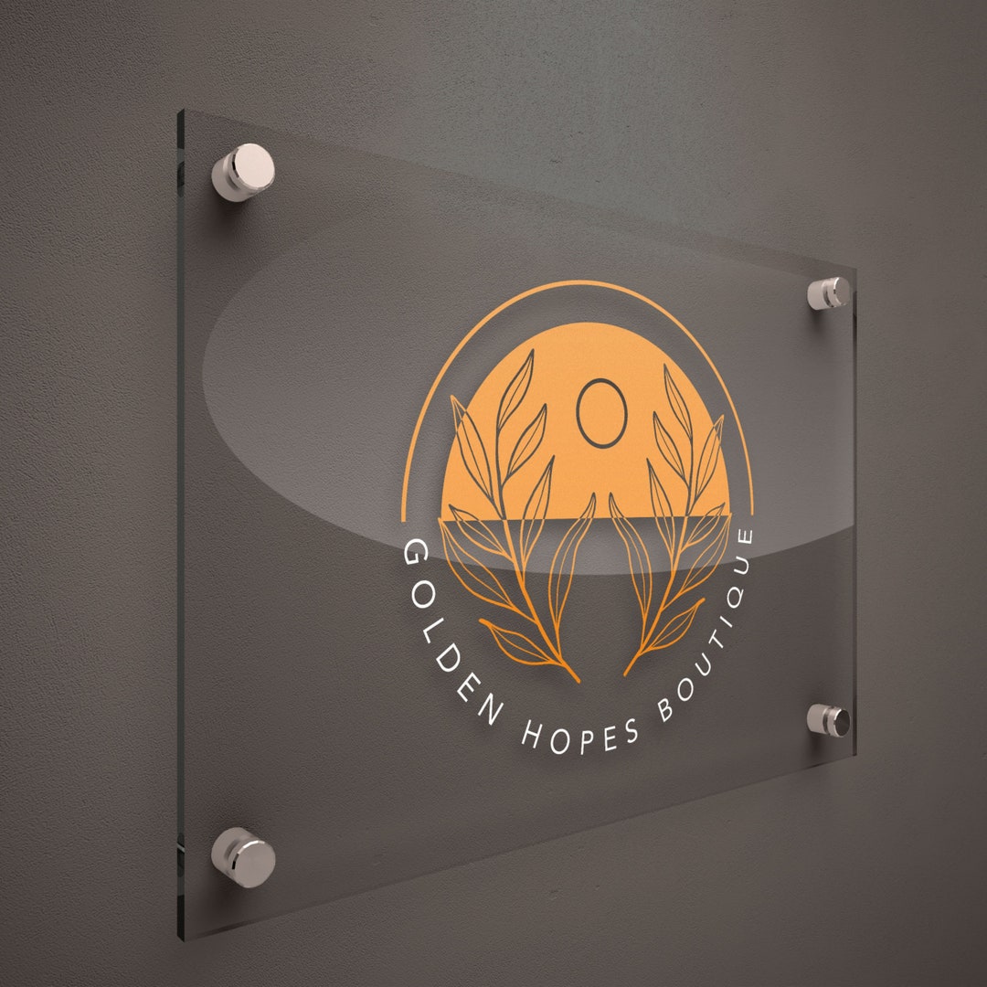 Personalized Business Acrylic Sign I Clear Floating Sign I Business ...