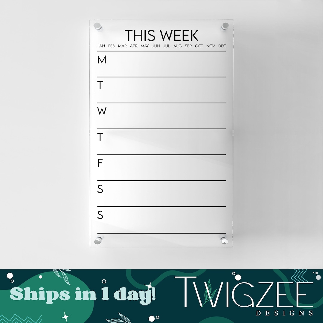 Custom Acrylic To-do List Board: Clear Dry-erase Wall Planner - Etsy