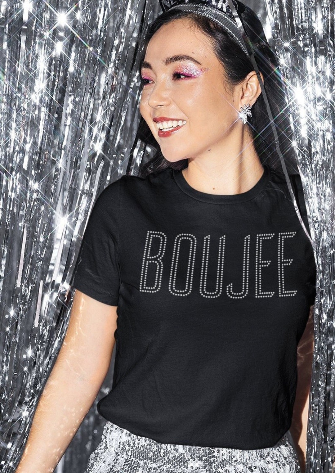 Boujee Woman's Rhinestone Shirt, Classy Tshirt, Girl Power T-shirt ...