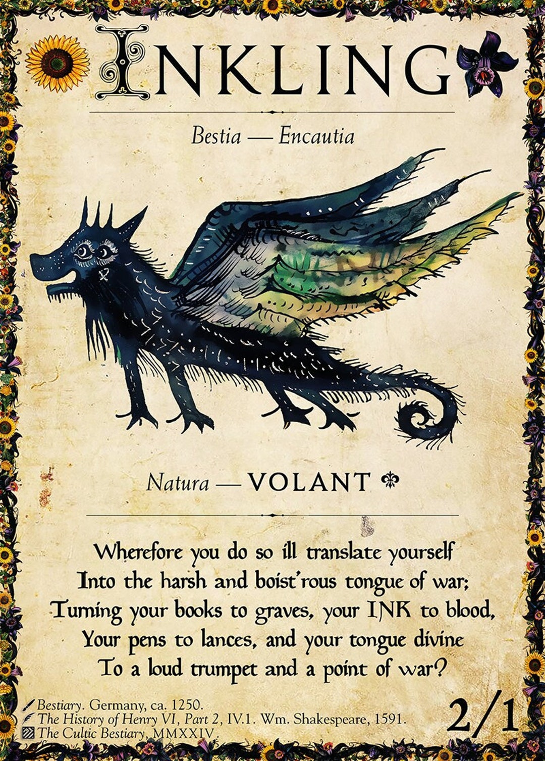 MTG Bestiary: WB Inkling Token - Etsy