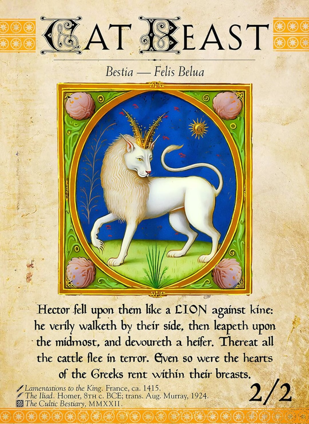 MTG Bestiary: Cat Beast Token - Etsy