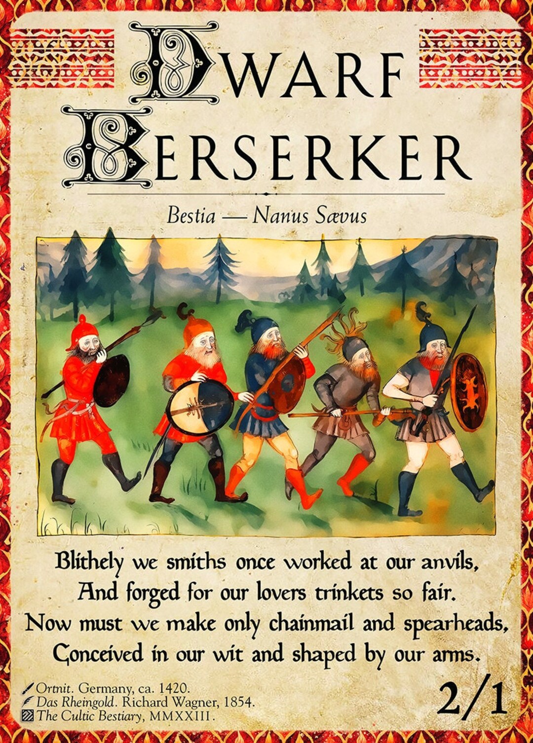 MTG Bestiary: Dwarf Berserker Token - Etsy