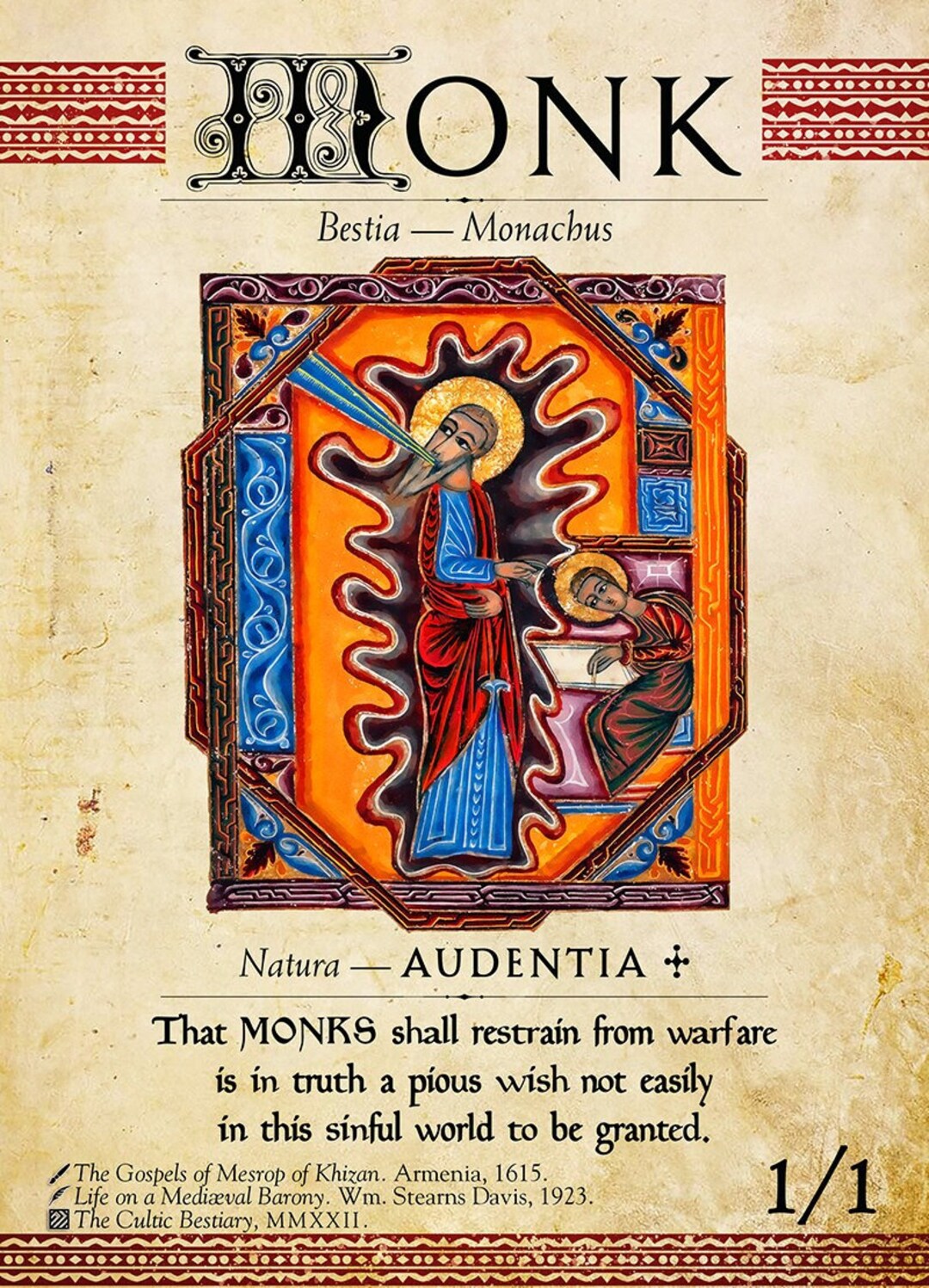 MTG Bestiary: Red Monk Token - Etsy