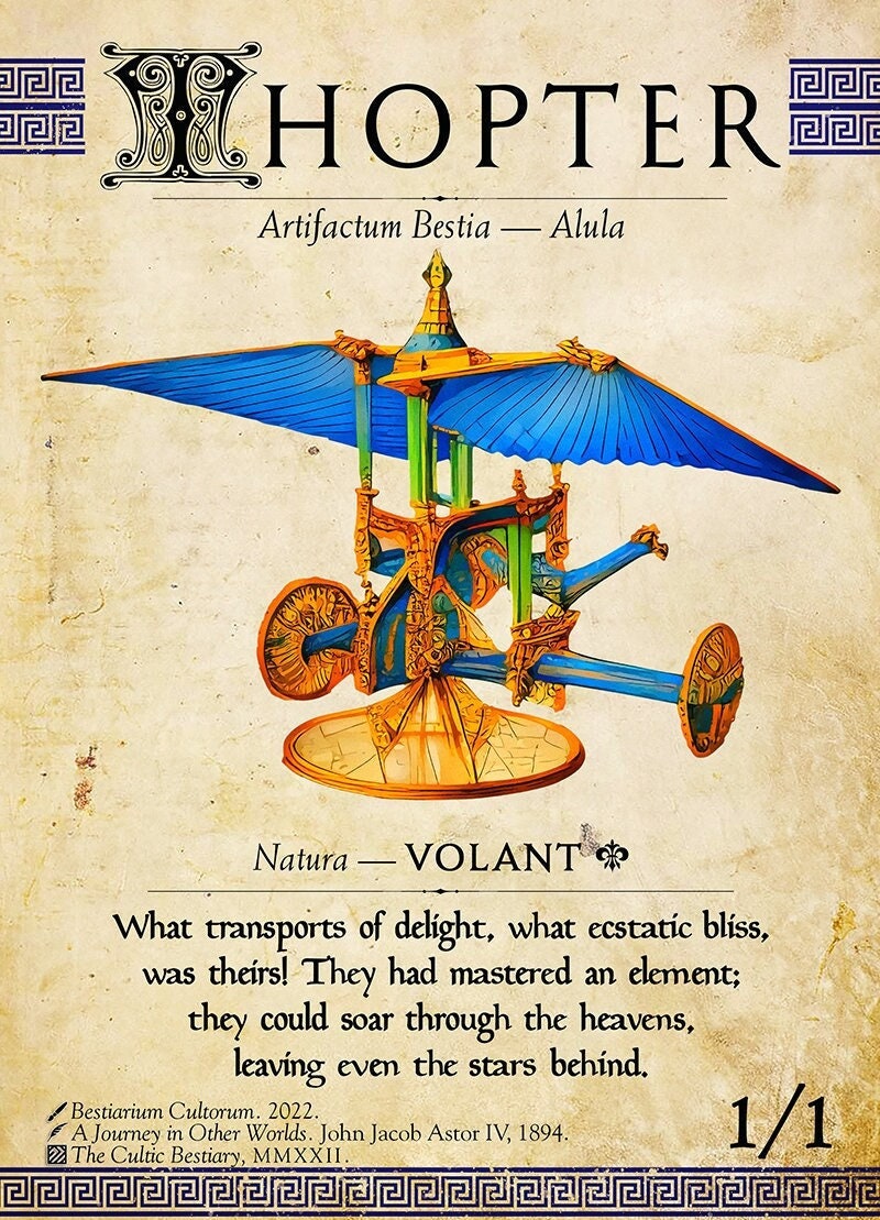 MTG Bestiary: Blue Thopter Token 1/1 Flying - Etsy