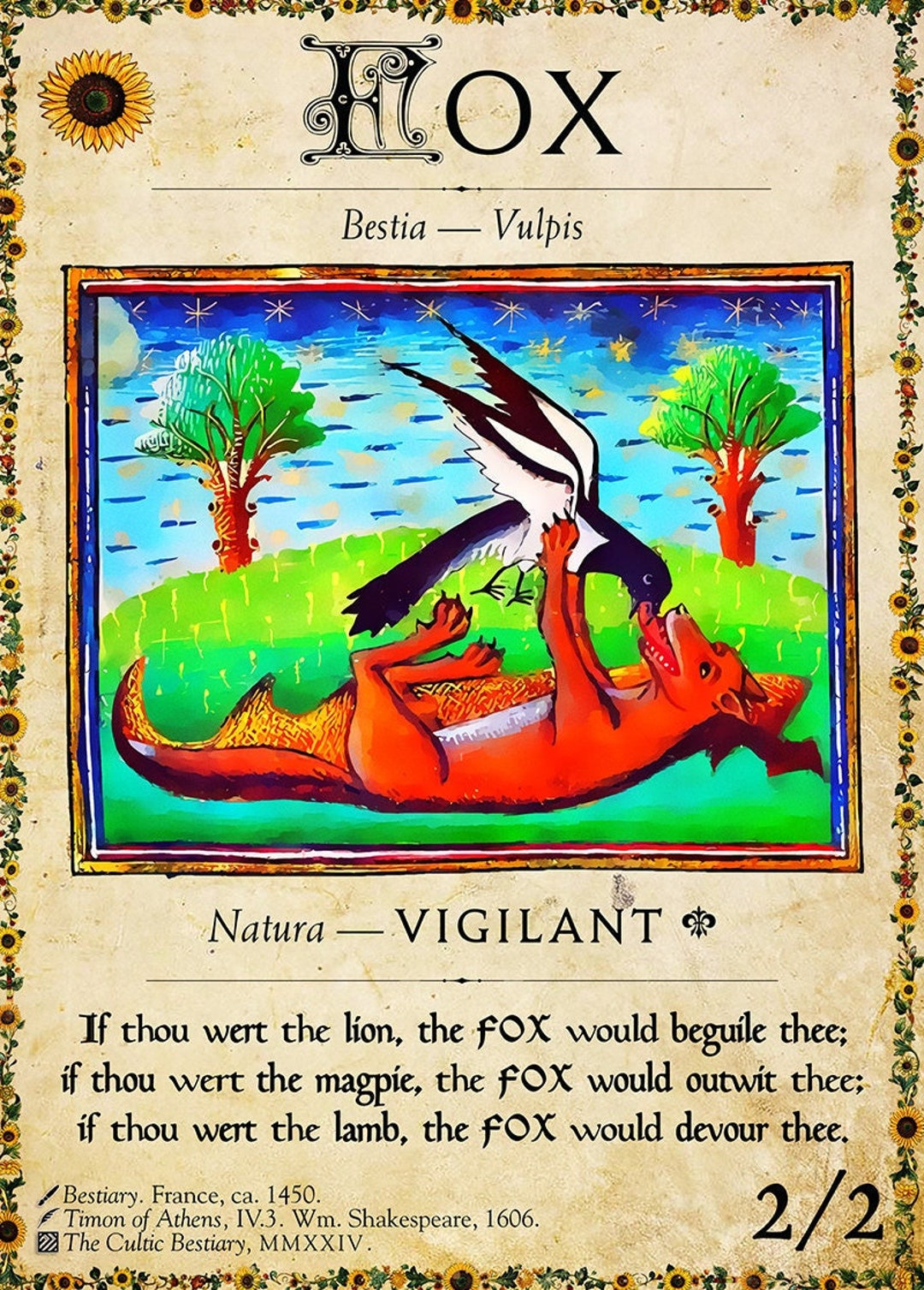 MTG Bestiary: Fox Token - Etsy