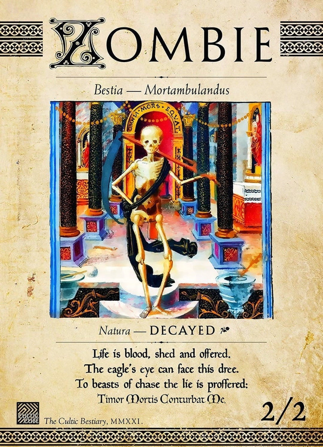 MTG Bestiary: Zombie Token Decayed - Etsy