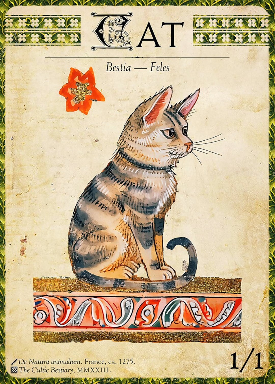 MTG Bestiary: G Cat 1/1 Token - Etsy
