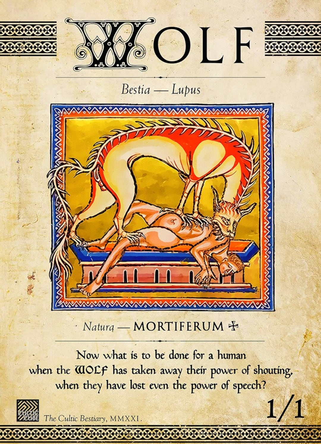 MTG Bestiary: Wolf Token Black - Etsy