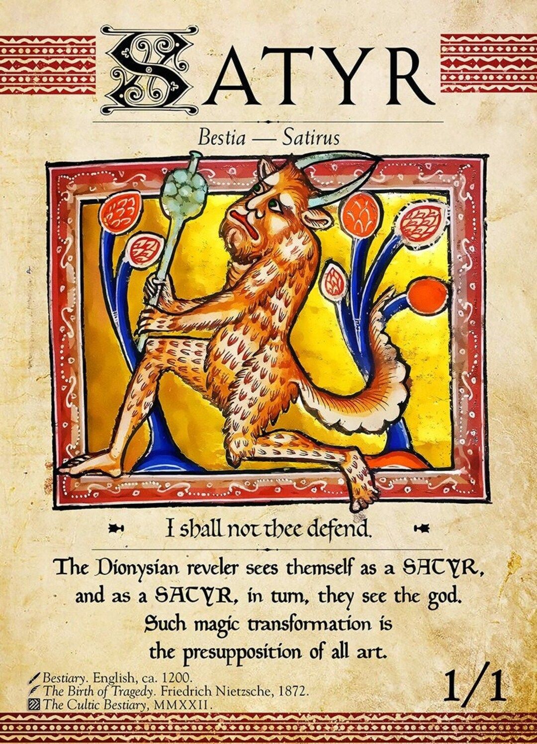 MTG Bestiary: R Satyr Token - Etsy