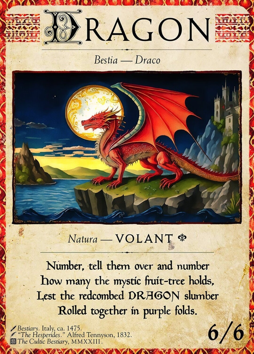 MTG Bestiary: Dragon 6/6 Token - Etsy