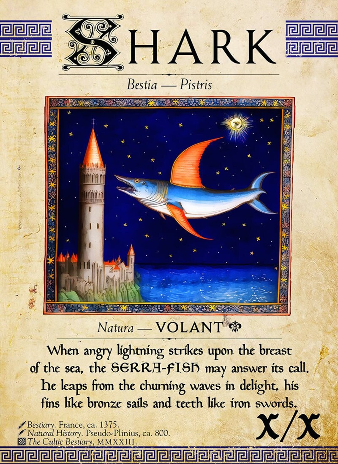 MTG Bestiary: Shark Token (tower Variant) - Etsy