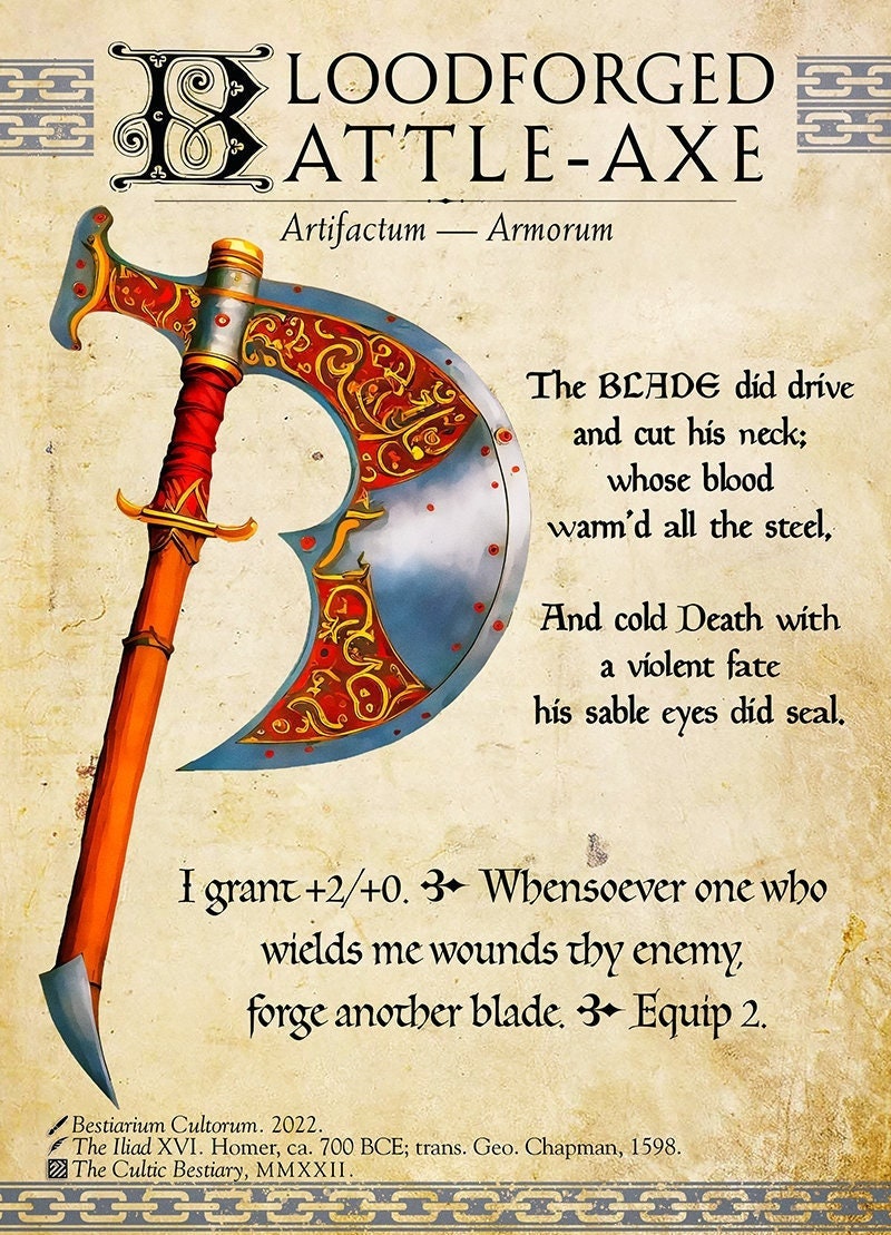 MTG Bestiary: Bloodforged Battle-axe Token - Etsy