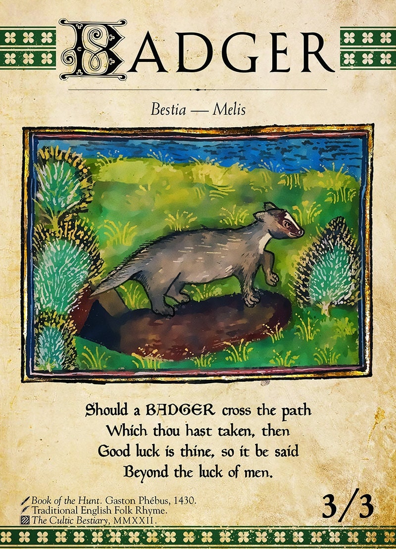MTG Bestiary: Badger 3/3 Token - Etsy