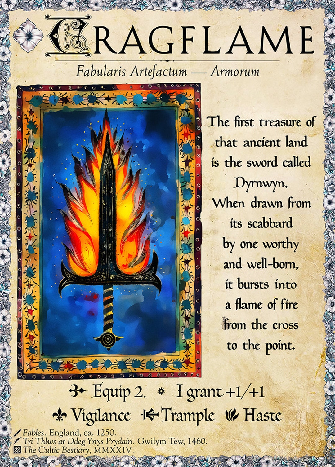 MTG Bestiary: Cragflame Token - Etsy