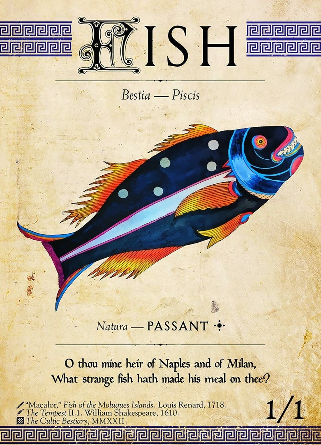 MTG Bestiary: Fish Token - Etsy