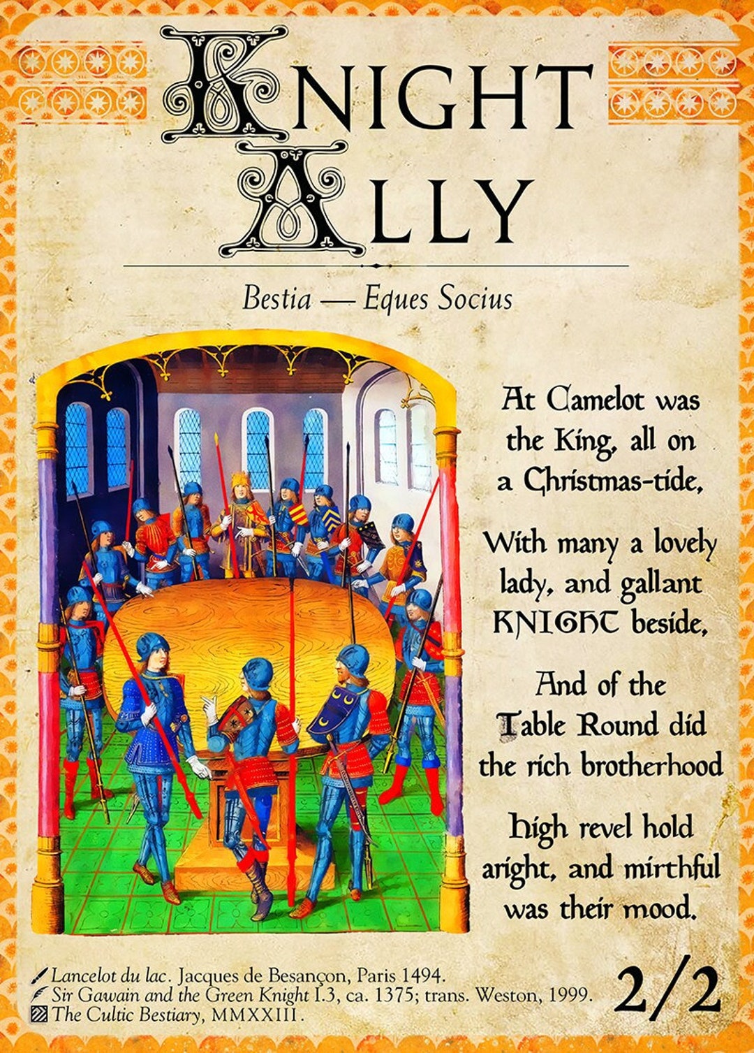 MTG Bestiary: Knight Ally Token - Etsy